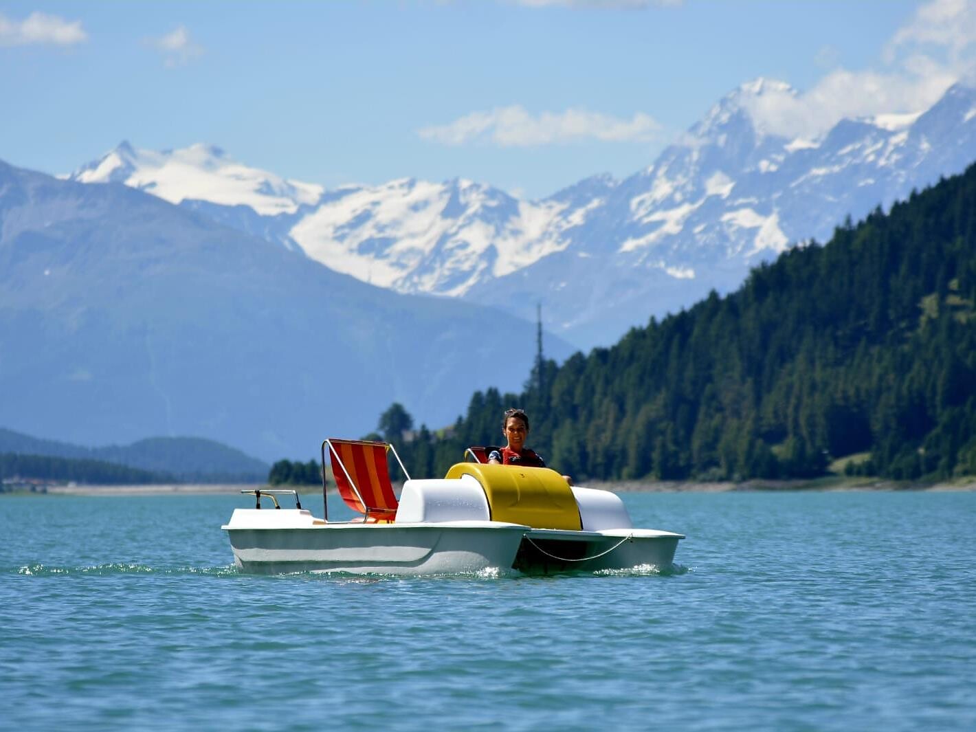 Pedal boat rental on Lake Resia