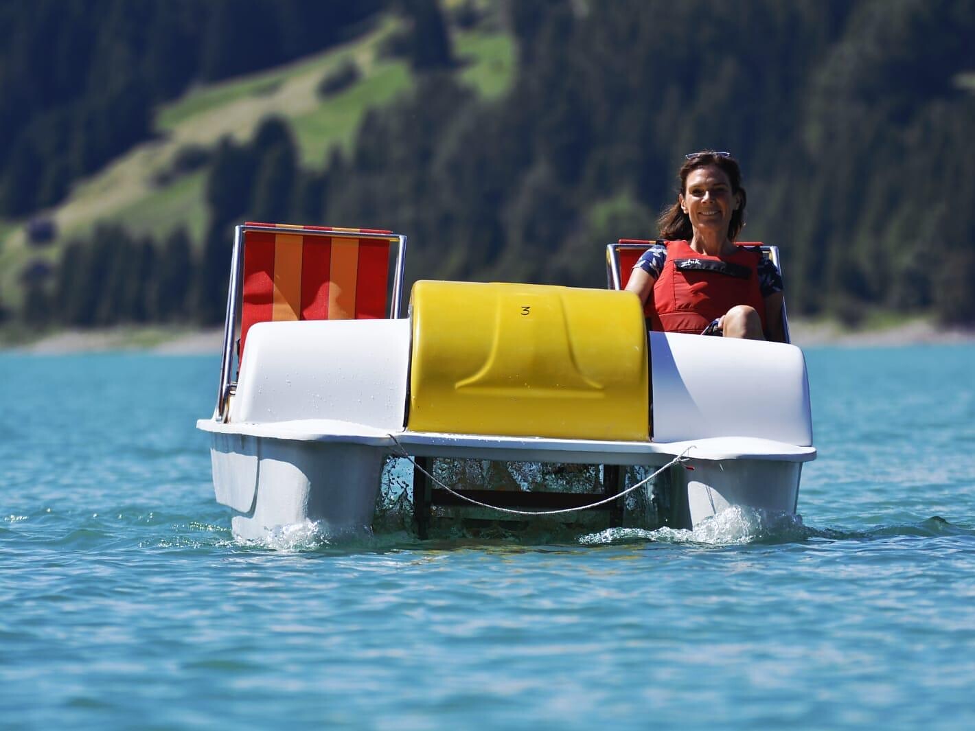 Pedal boat rental on Lake Resia