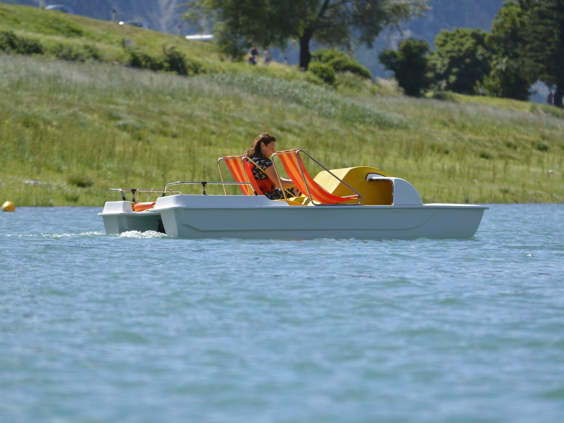 Pedal boat rental on Lake Resia